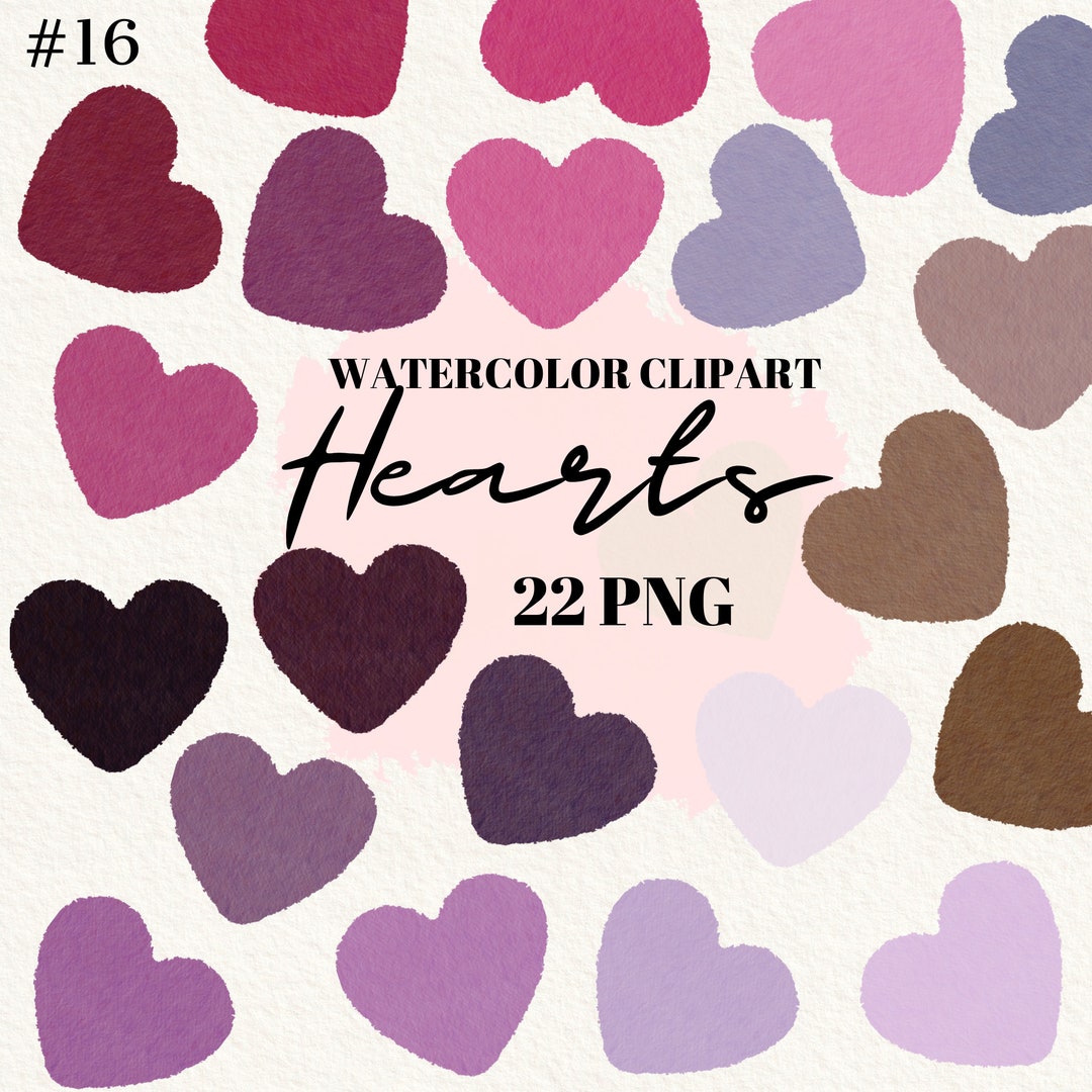 Pastel Pink Heart Watercolor Clipart, Valentine Watercolor Clipart Png ...