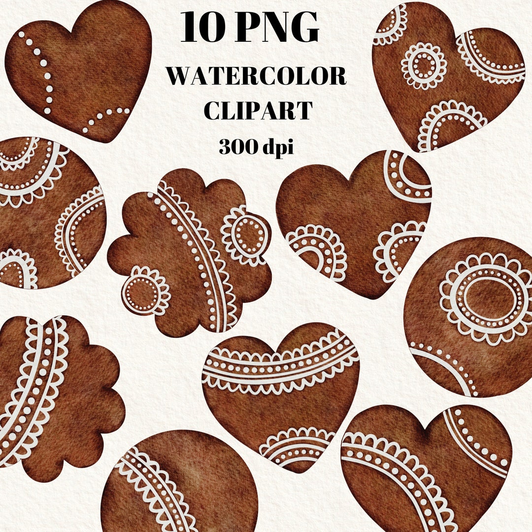 Lebkuchen-Clipart lebkuchen png Aquarell Lebkuchen Clipart - Etsy.de