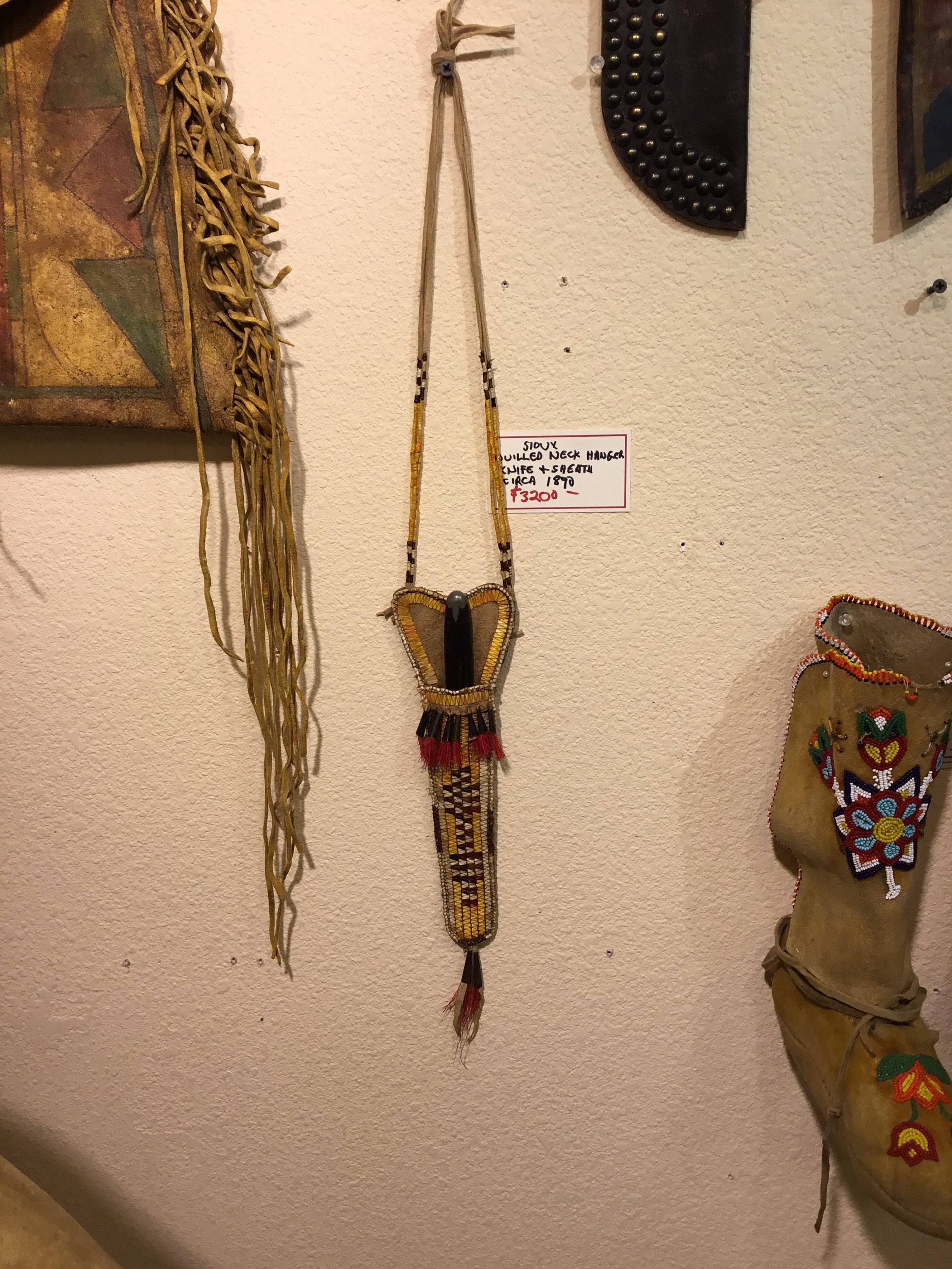 Sioux Quilled Neck Hanger Knife and Sheath - Etsy