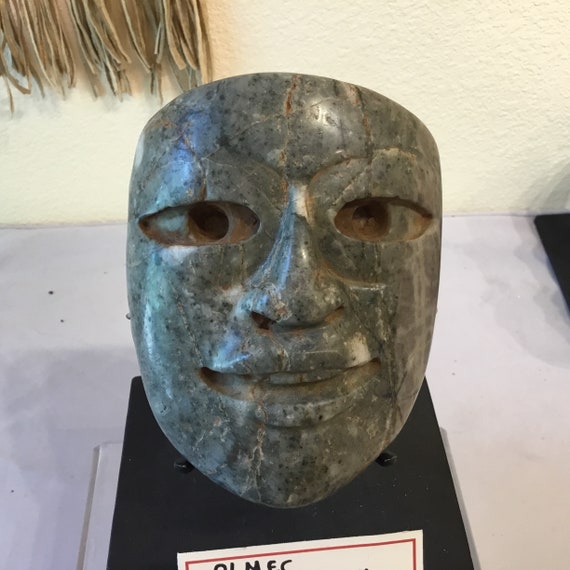 OLMEC JADE MASK - Etsy