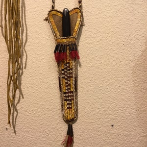 Sioux Quilled Neck Hanger Knife and Sheath - Etsy