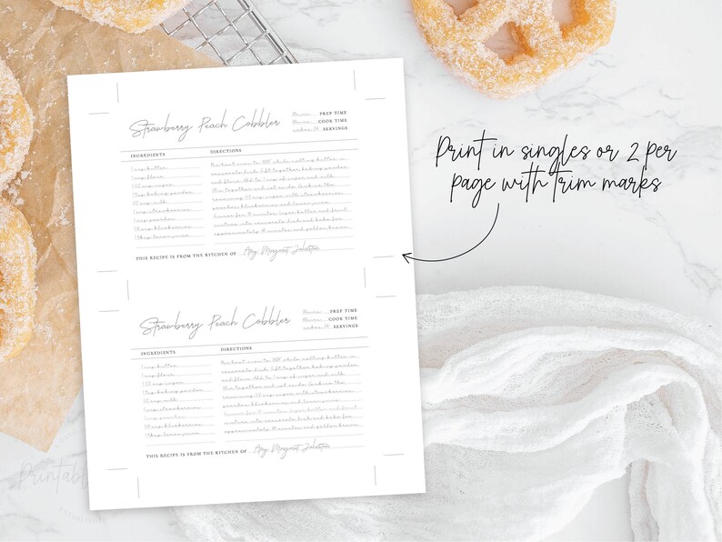 Editable Recipe Card Template, Printable Recipe Card, Customizable ...