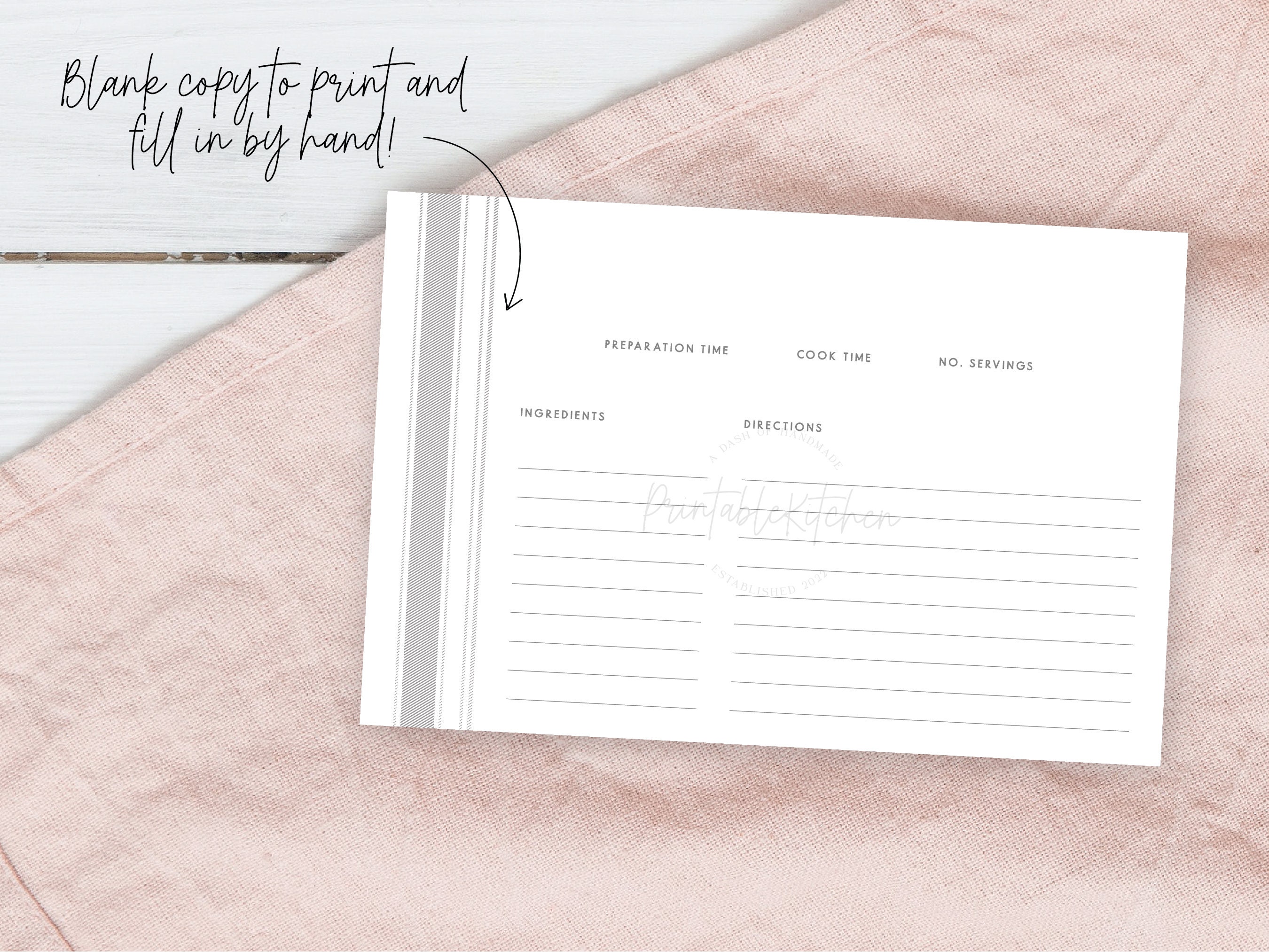 Editable Recipe Card Template, Printable Recipe Card, Customizable ...