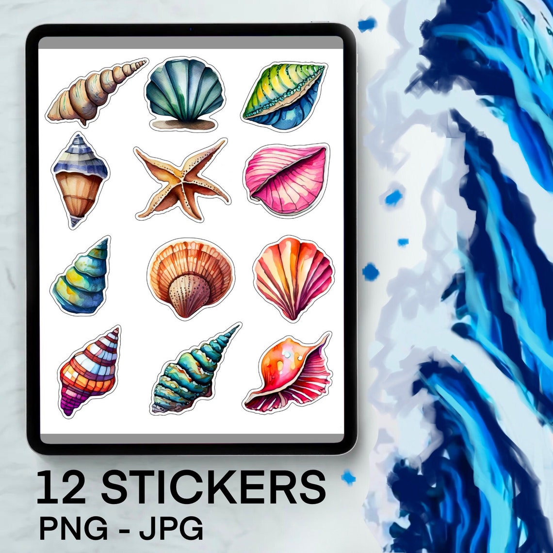 Printable Seashells Stickers Digital Stickers Planner Stickers Print ...