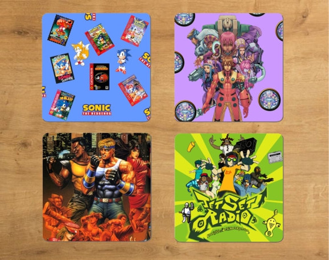 Sega Sonic Coasters Set of 4 Cute Drink Coasters Gaming - Etsy
