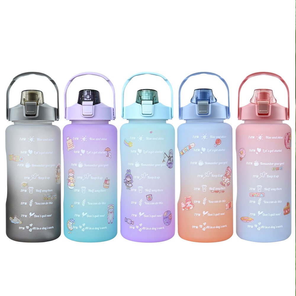 2L Motivational Water Bottles Water Bottle With Hourly Time - Etsy