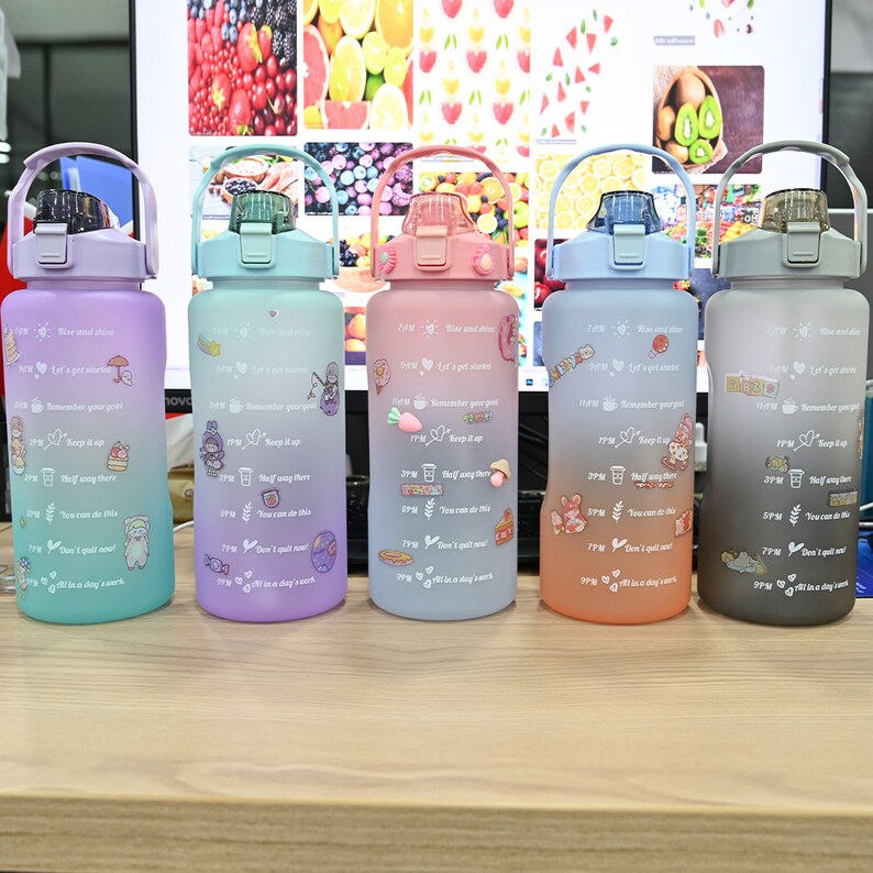 2L Motivational Water Bottles Water Bottle With Hourly Time - Etsy