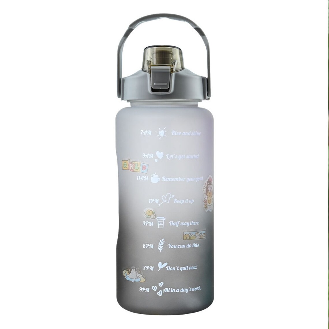 2L Motivational Water Bottles Water Bottle With Hourly Time - Etsy