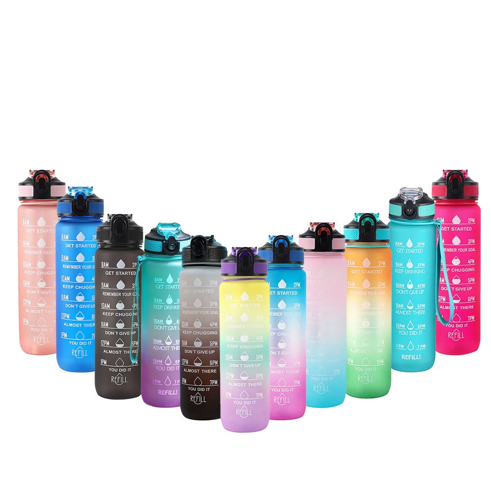 1L Motivational Water Bottles Water Bottle With Hourly Time - Etsy