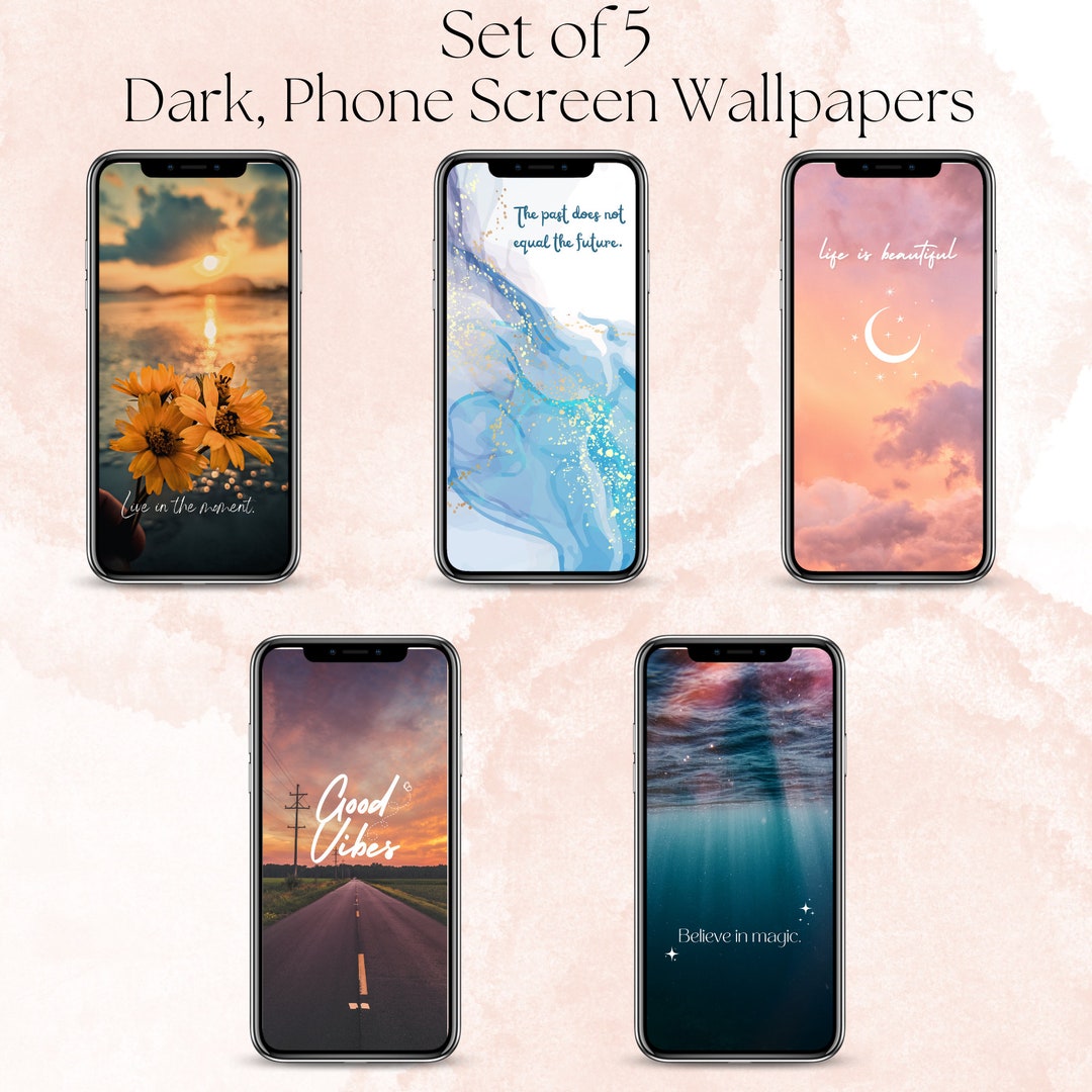 Set of 5 Positive Phone Wallpapers - Etsy