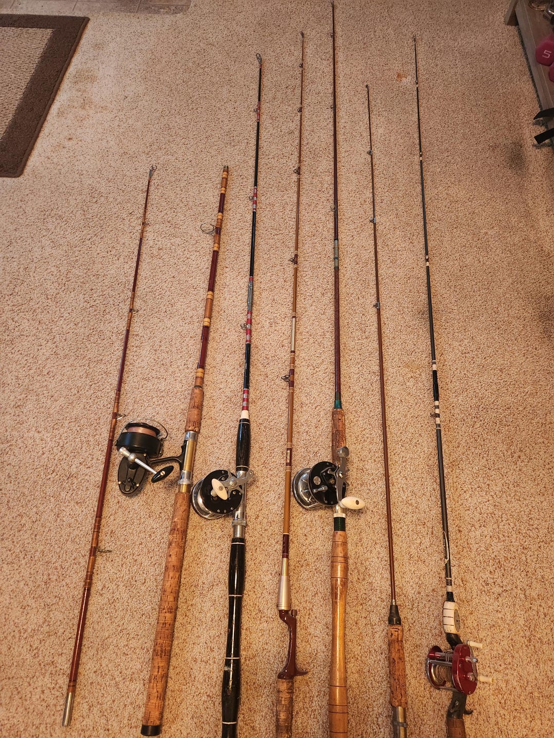 Vintage Fishing Rods and Reels With Stand. - Etsy
