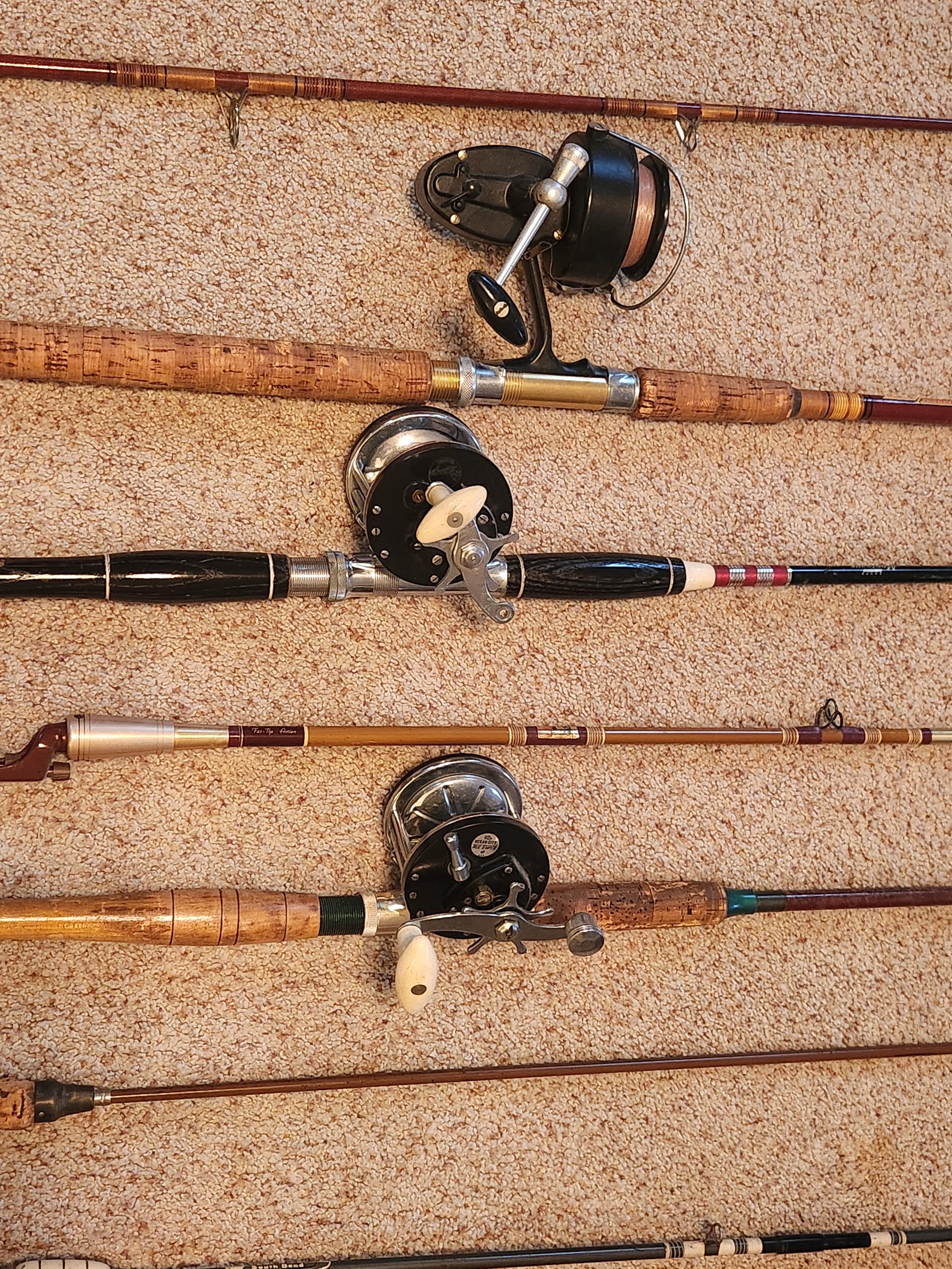Vintage Fishing Rods and Reels With Stand. - Etsy