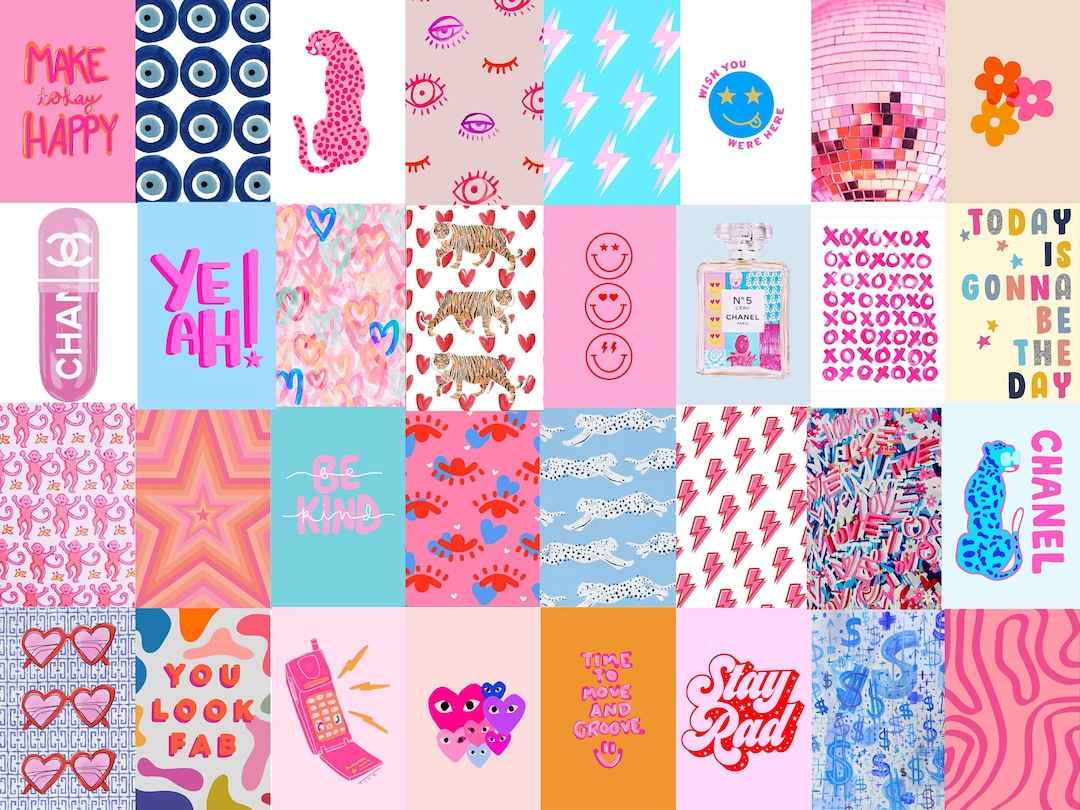 Preppy Aesthetic Photo Wall Collage | Digital Download | 60 Photos - Etsy