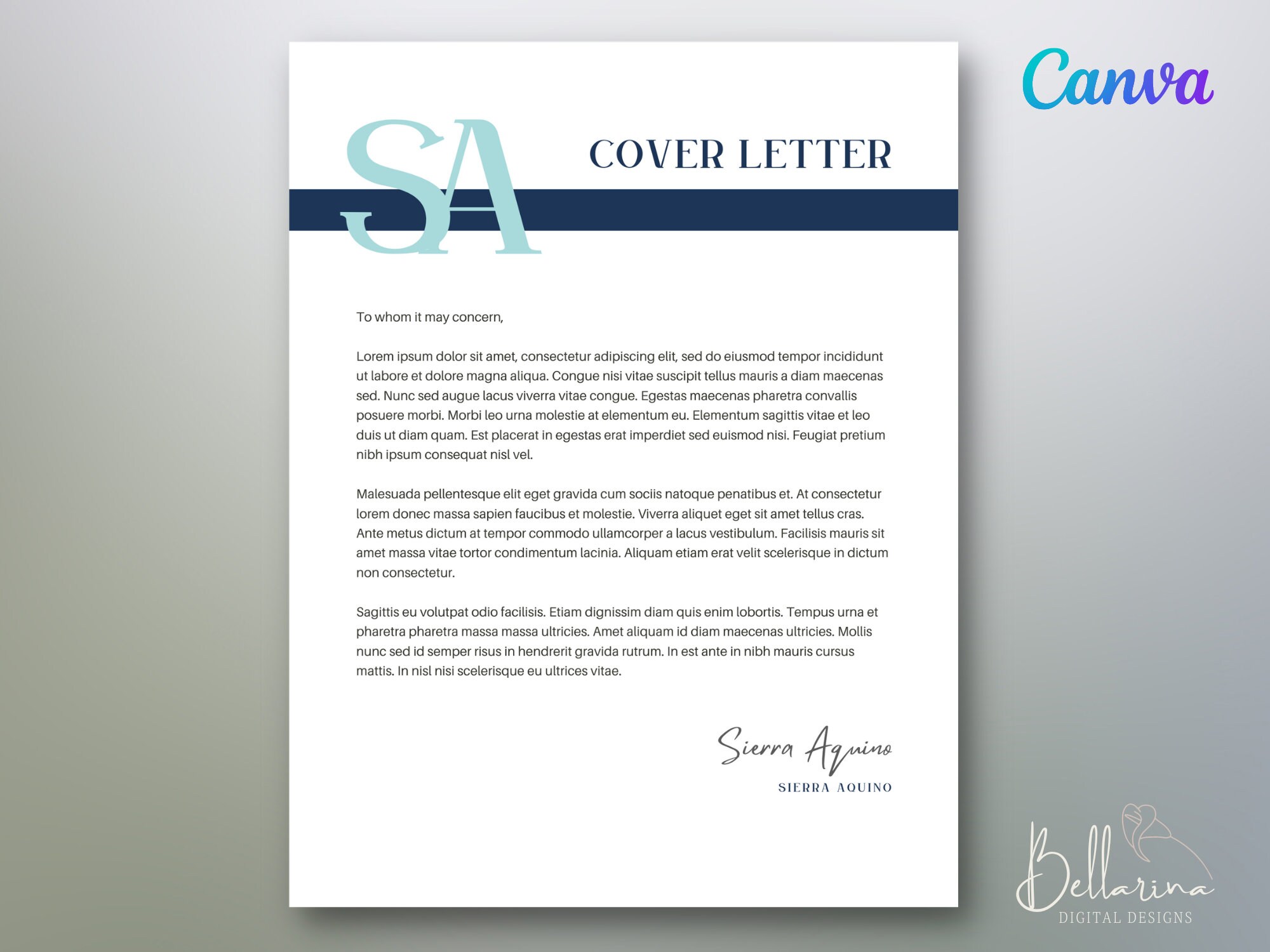 Resume & Cover Letter Template Canva Modern Resume Blu - Etsy Canada