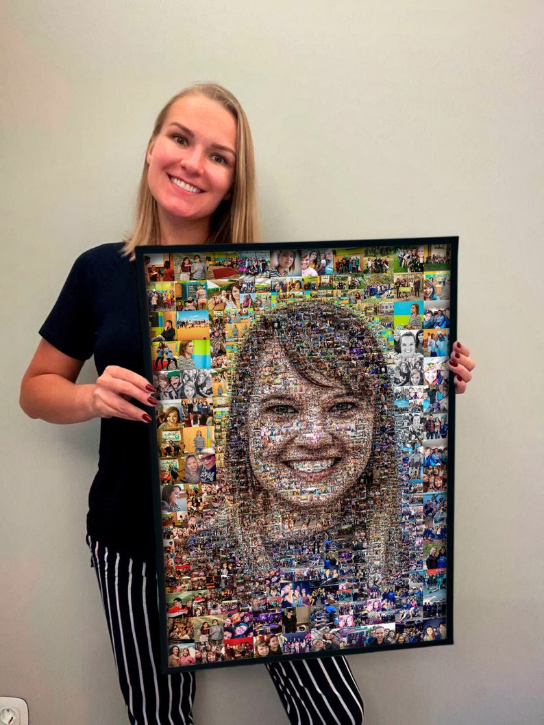 Personalized Framed Photo Mosaic Gift Portrait From Your Many Photos - Etsy