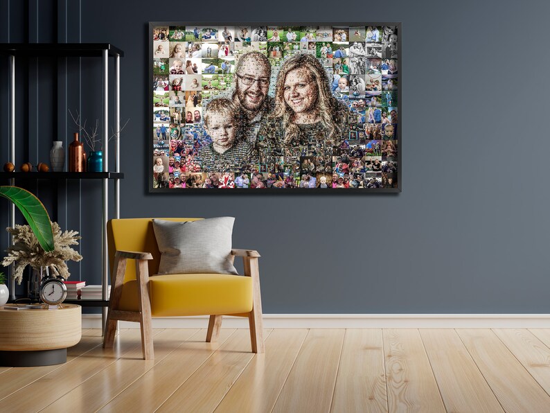 Personalized Framed Photo Mosaic Gift Portrait From Your Many Photos - Etsy