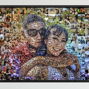 Personalized Framed Photo Mosaic Gift Portrait From Your Many Photos - Etsy