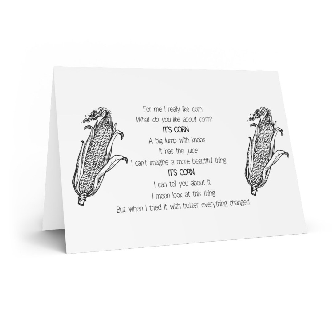 It's Corn Corn Kid Tiktok Viral Song Full Lyrics Greeting Card ...