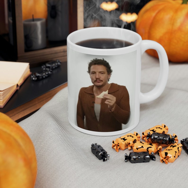 Pedro Pascal Eating a Sandwich Meme Mug Tiktok Viral Gift for Friend ...