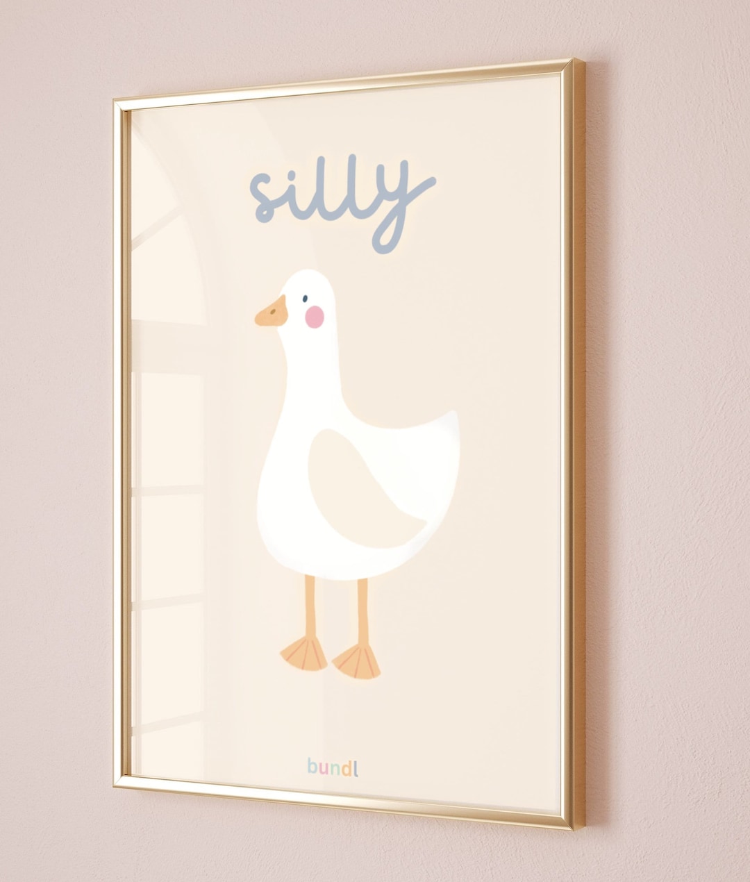 Silly Goose Print Funny Wall Art Pastel Wall Art Kids Bedroom Print ...