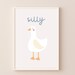Silly Goose Print | Funny Wall Art | Pastel Wall Art | Kids Bedroom ...
