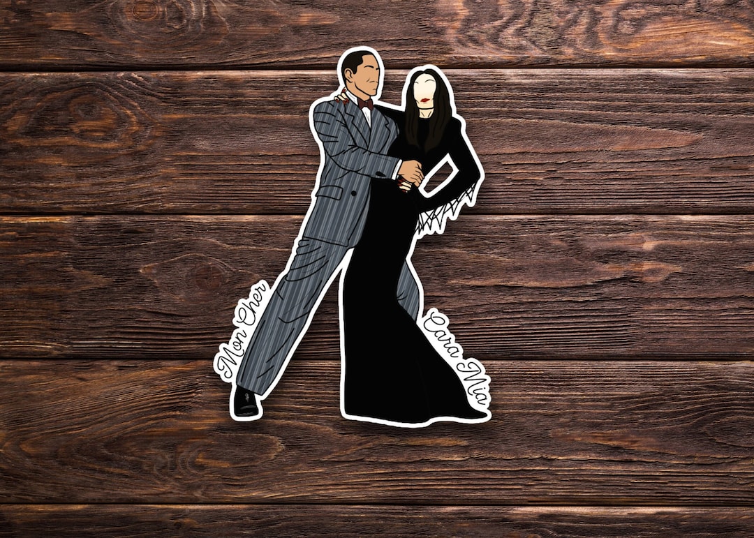 Gomez and Morticia Addams Sticker OR Magnet - Cute - Love = Spooky ...