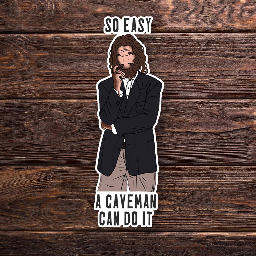 Caveman Sticker OR Magnet - Geico - Old School - Funny - Hand Drawn ...
