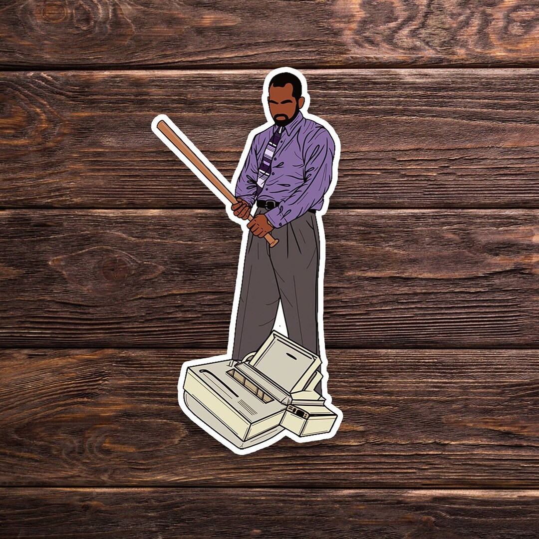 Printer Beat Down - Office Space Sticker OR Magnet - Paper Jam ...