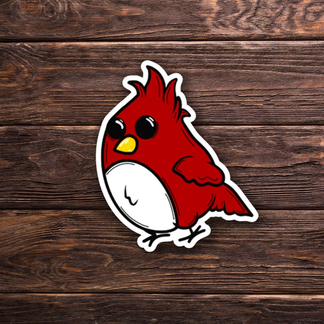 Cute Sticker OR Magnet - Red Bird - Animal - Adorable - Laptop ...
