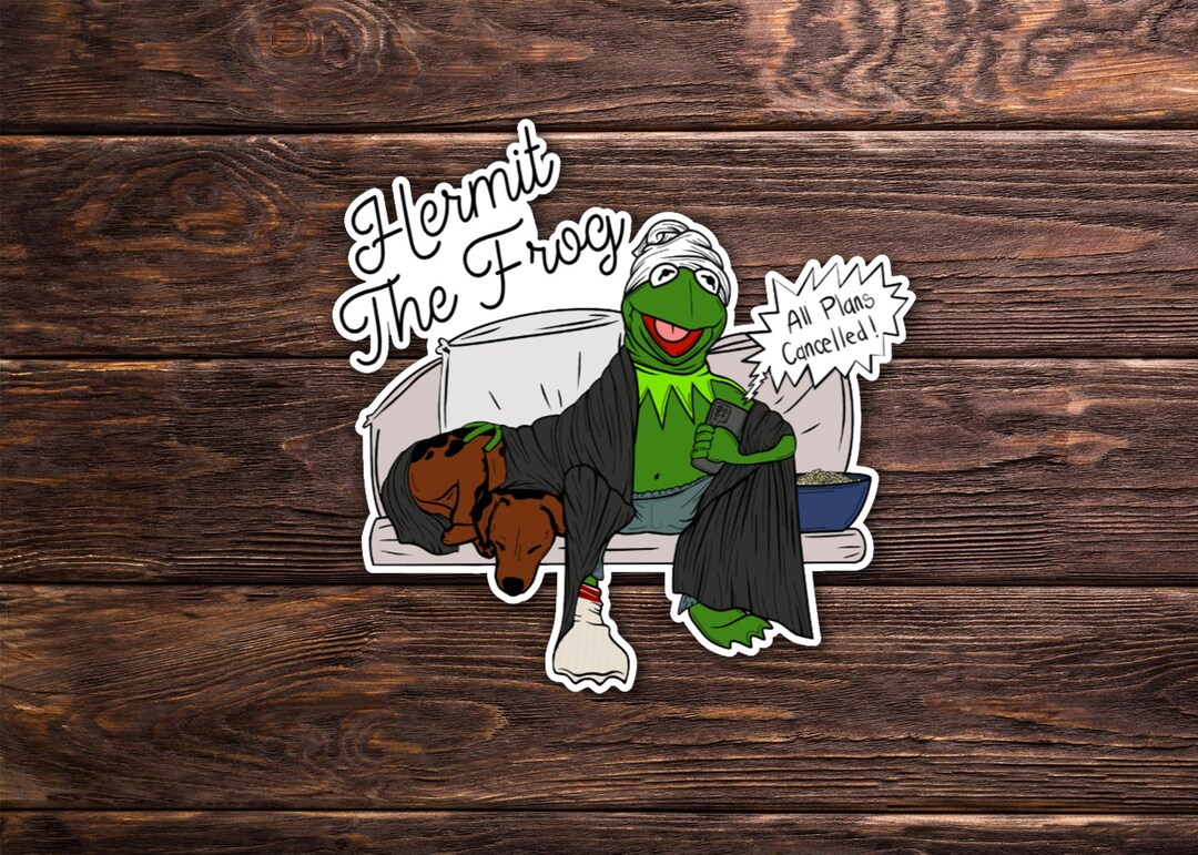 Hermit the Frog Sticker OR Magnet - Pun - Introvert - Frog - Insane ...