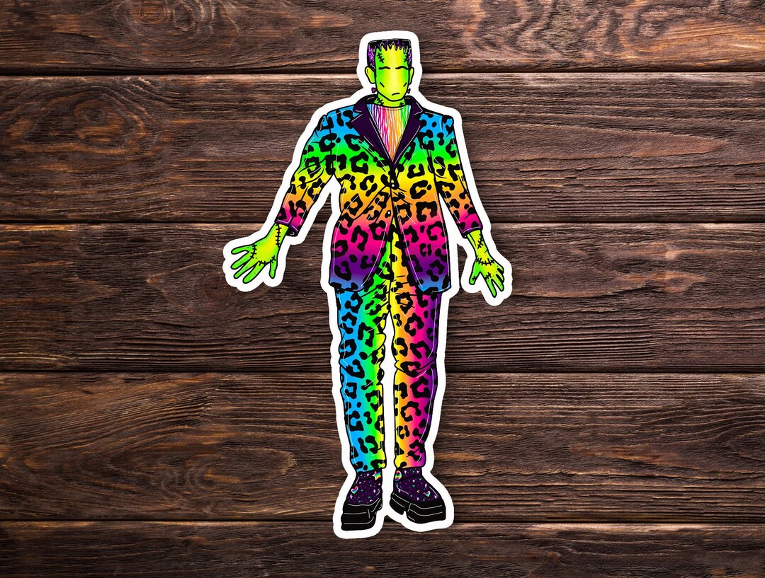 Lisa Frank-enstein('s Monster) Sticker OR Magnet - Frankenstein - 90s ...