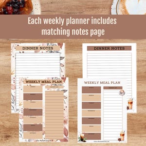 Coffee Theme Weekly Meal Planner: Printable Template (digital Download ...