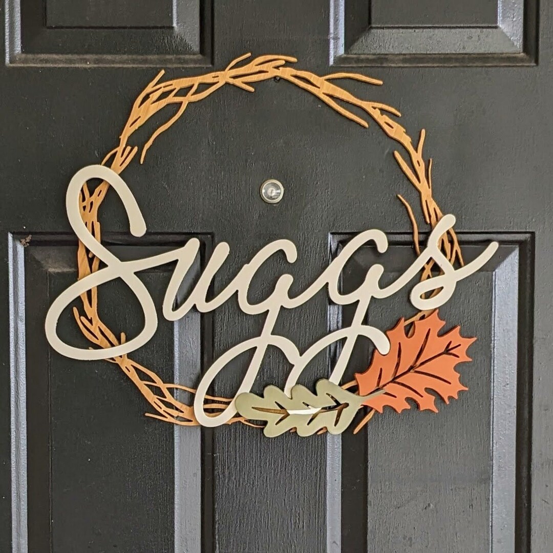 Personalized Fall Wreath , Wooden Door Hanging , Fall Decor , Front ...
