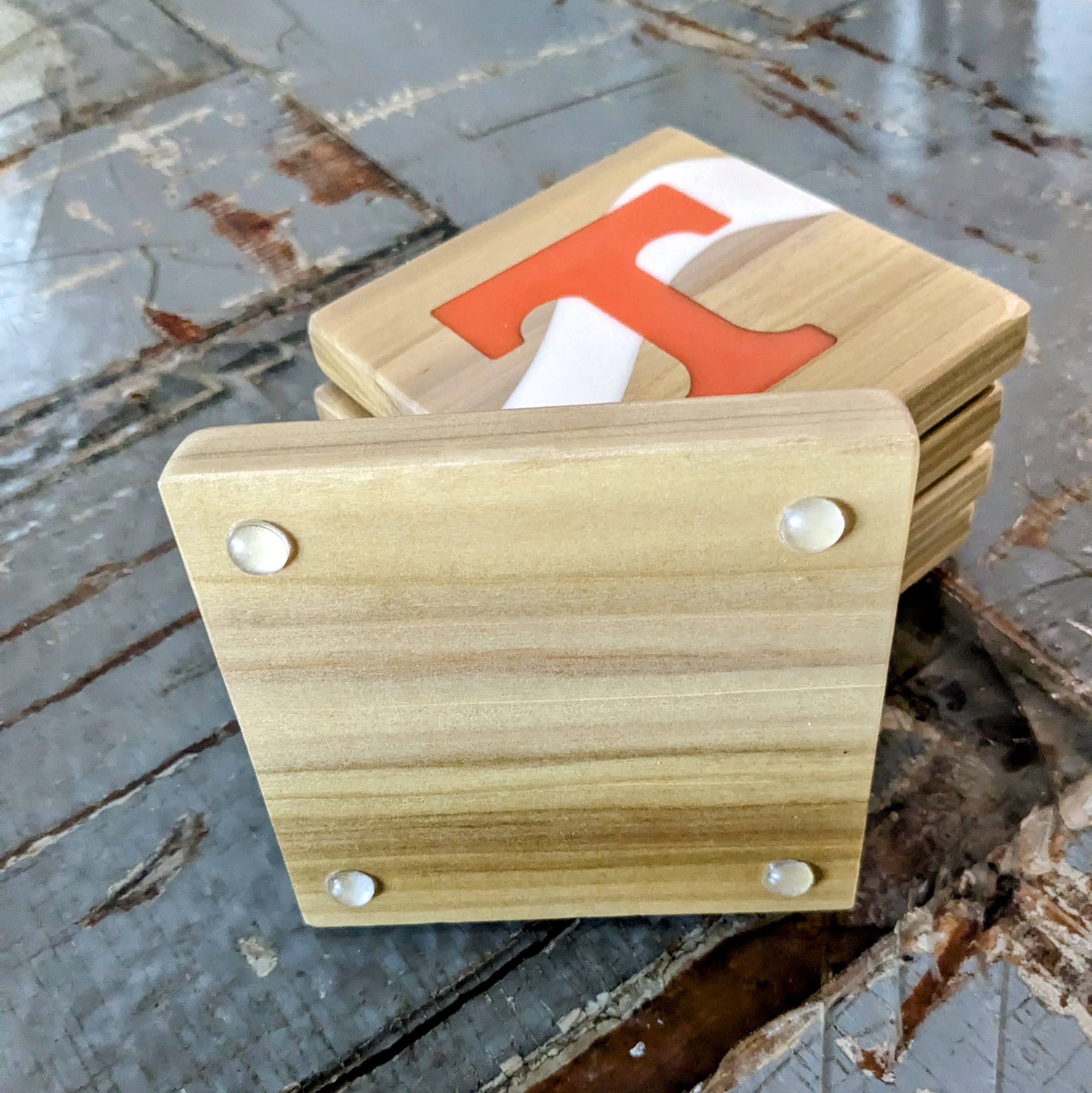 Collegiate Team Logo Coasters, Resin Inlay, College Professional Sports ...