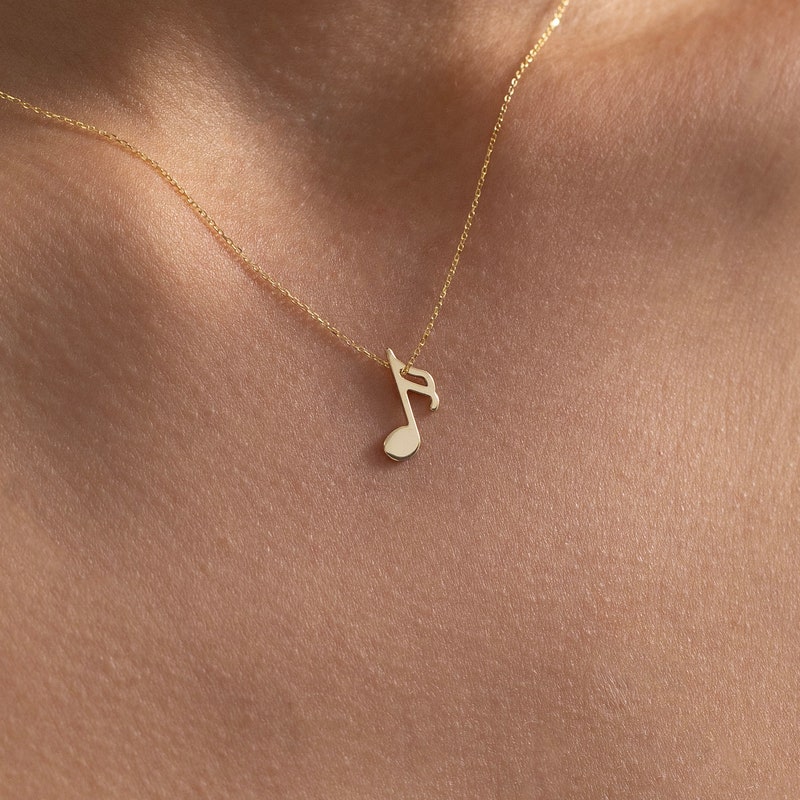 Music Note Necklace - Etsy