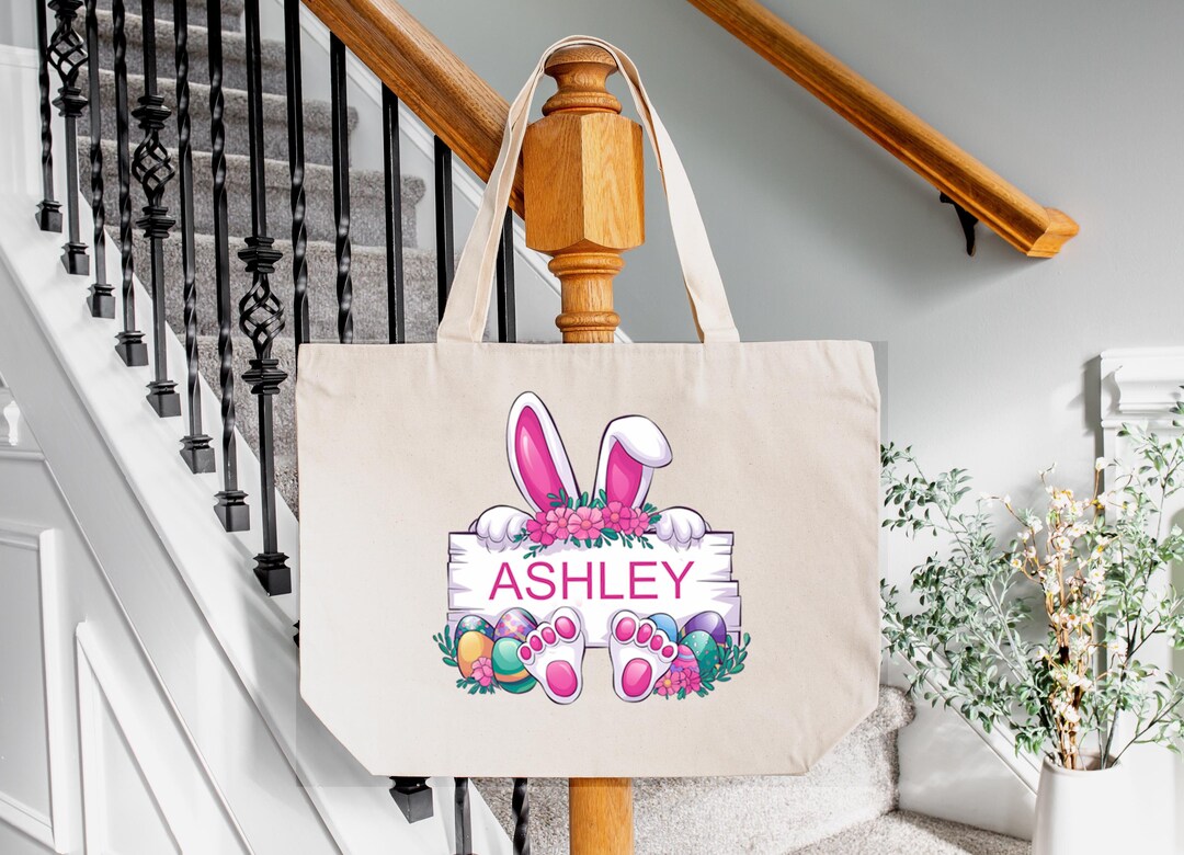 Personalized Easter Tote Bags, Easter Gift for Kids, Custom Easter Bags ...