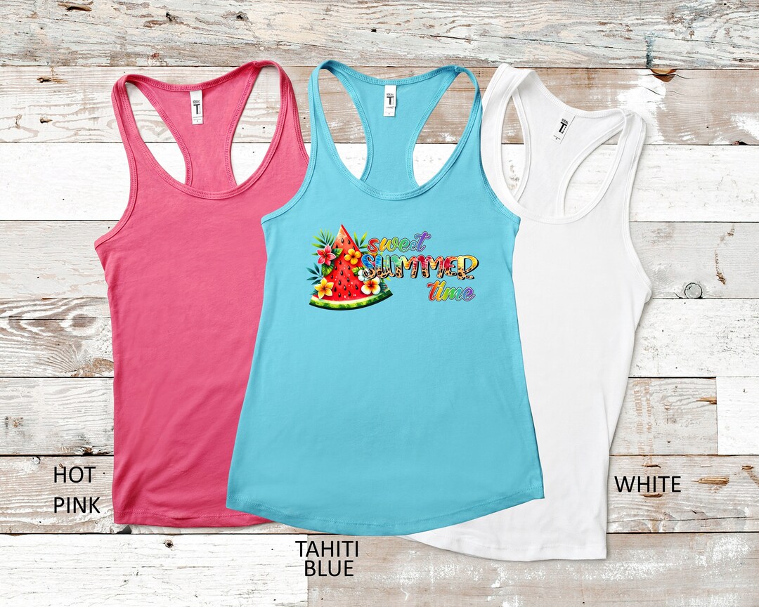 Watermelon Tank Top, Cute Summer Beach Shirt, Fruit Sleeveless Tee ...