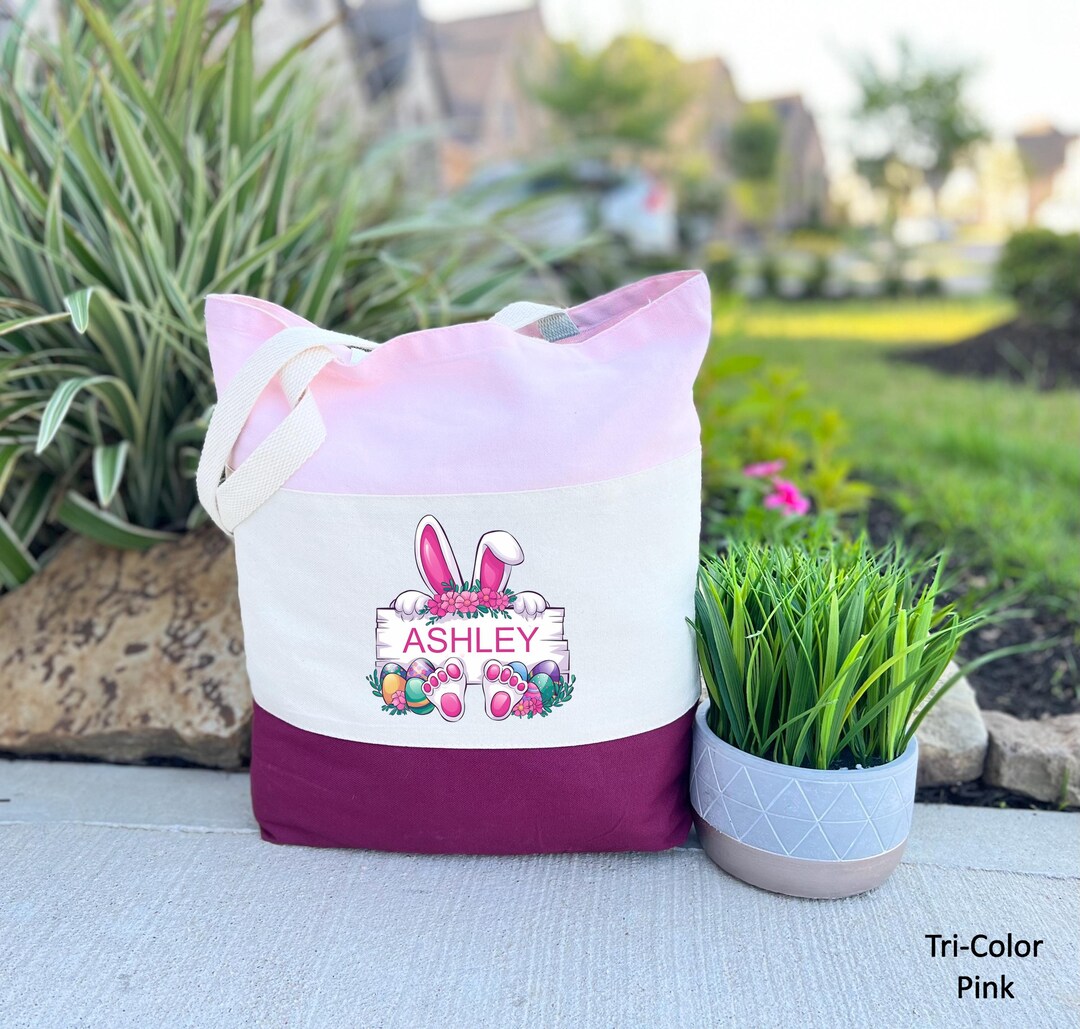 Custom Easter Tote Bag, Bunny Ears Bag, Personalized Easter Bag, Easter ...