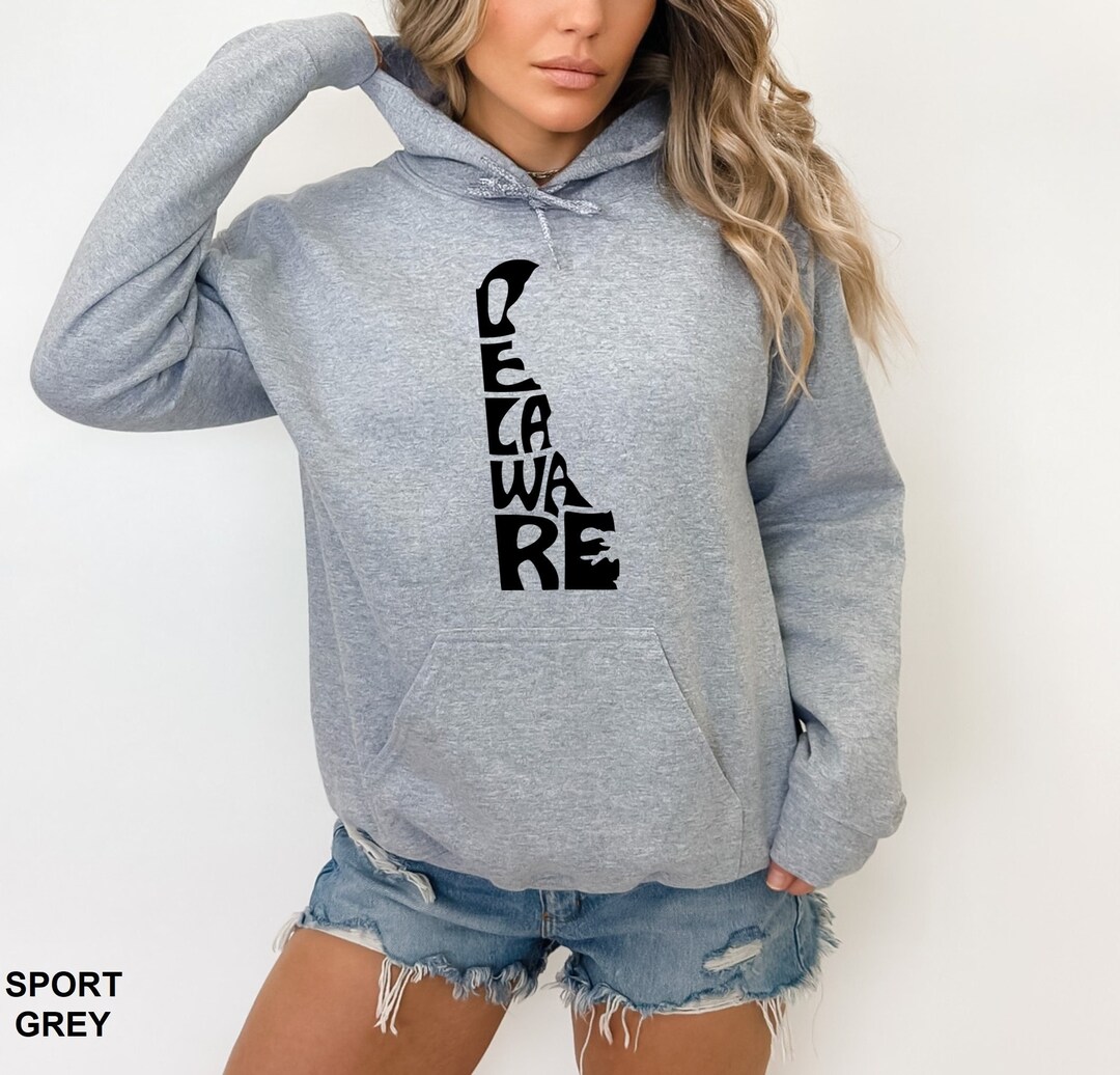 Delaware Map Hoodie, Delaware Clothing, Travel Sweatshirt, Delaware ...