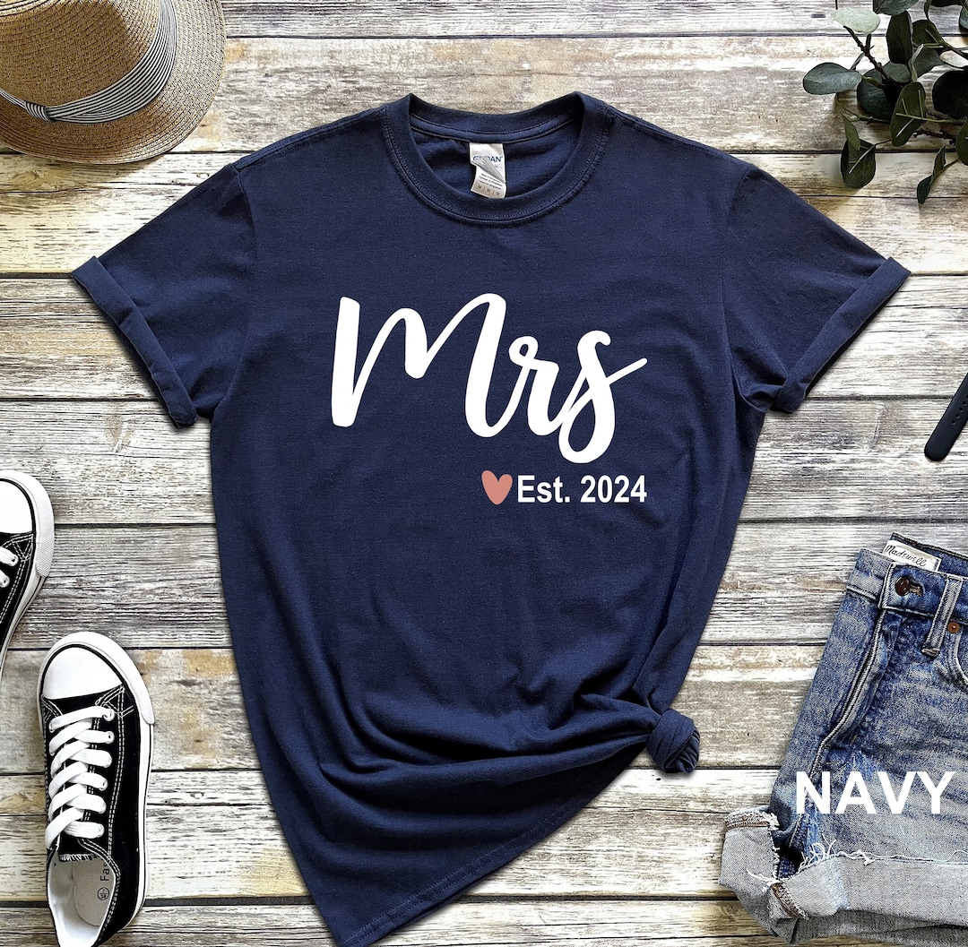 Personalized Mrs Est Shirt, Custom Wedding Shirt Date, Mrs Established ...