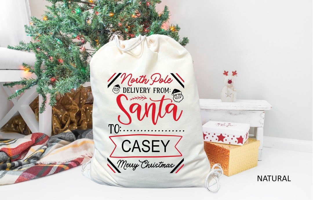Santa Delivery Pack, Custom Santa Sack, Christmas Bag, North Pole ...