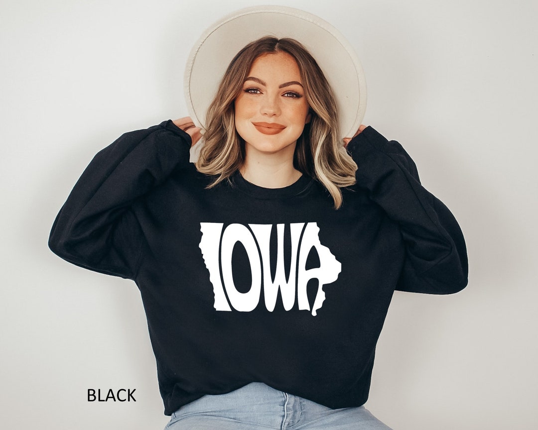 Iowa Map Sweatshirt, Iowa Home, Iowa Fan Gift, Iowa Hoodie, Iowa Map ...