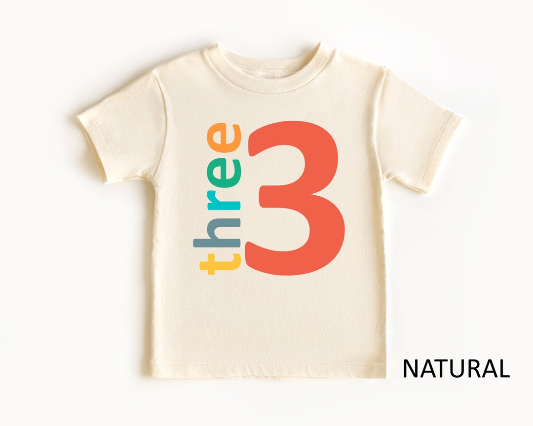Three 3 Toddler Shirt, 3rd Birthday Tee, Girls Toddler Shirt, Three ...