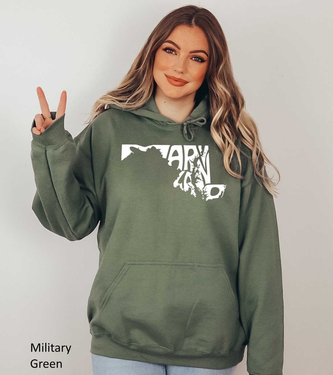 Maryland Map Hoodie, Maryland Hoodie, Maryland Sweatshirt, Maryland ...
