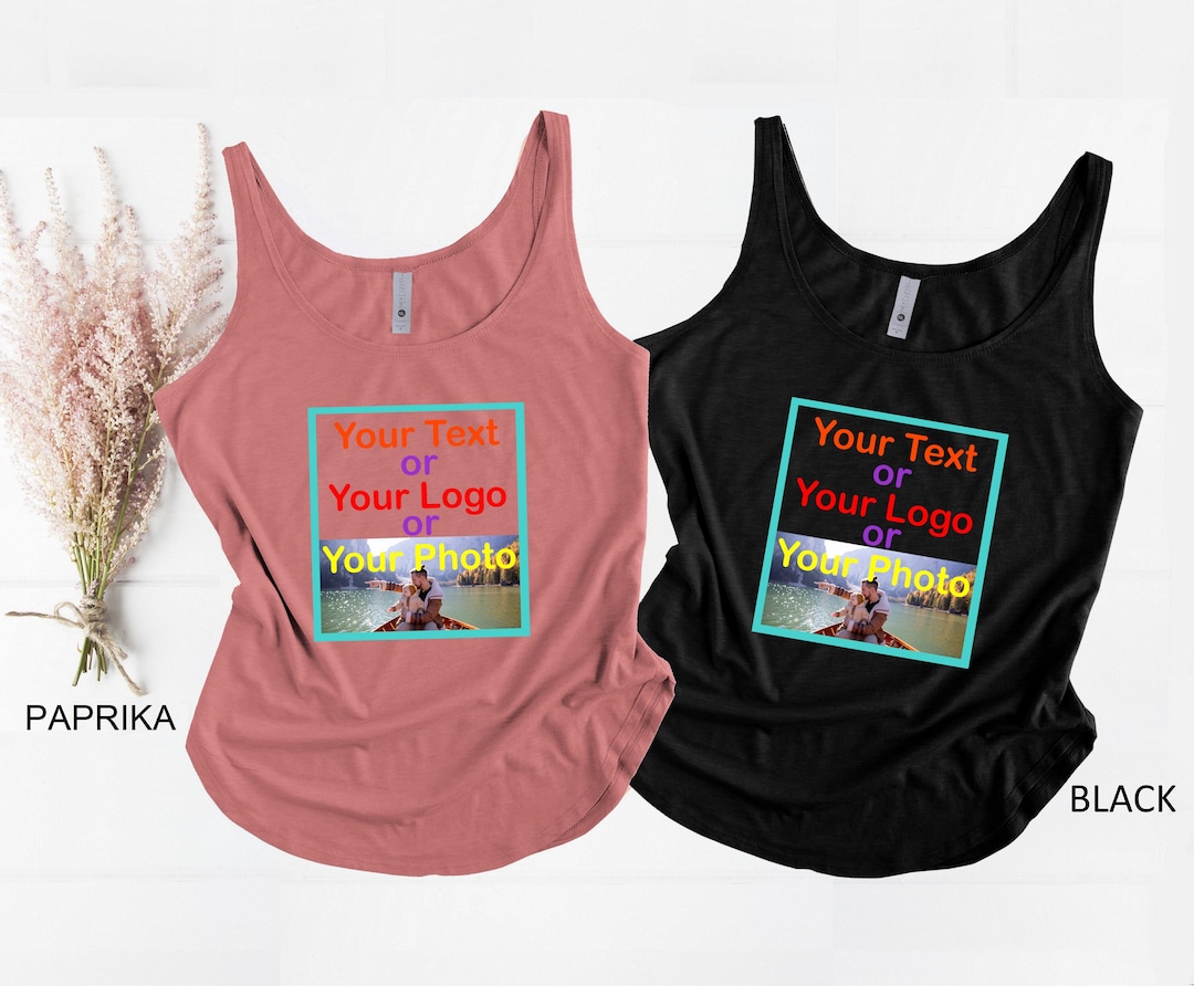 Custom Text Design Photo Tank Top, Custom Tank Top, Personalized Shirt ...