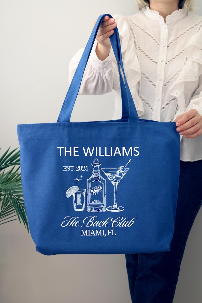 The Bach Club Zippered Tote Bag, Custom Bach Weekend Canvas Bag ...