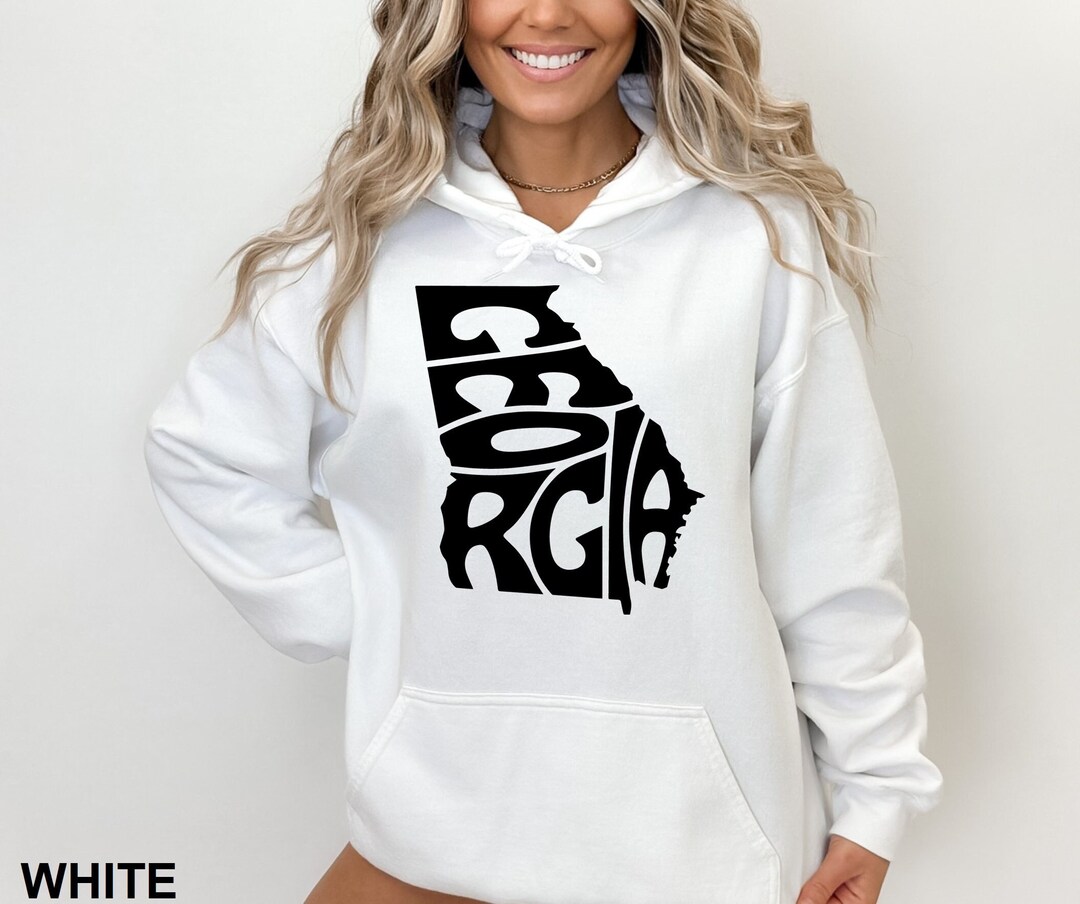 Georgia Hoodie, Georgia Sweatshirt, Vintage Clothing, Georgian Map ...