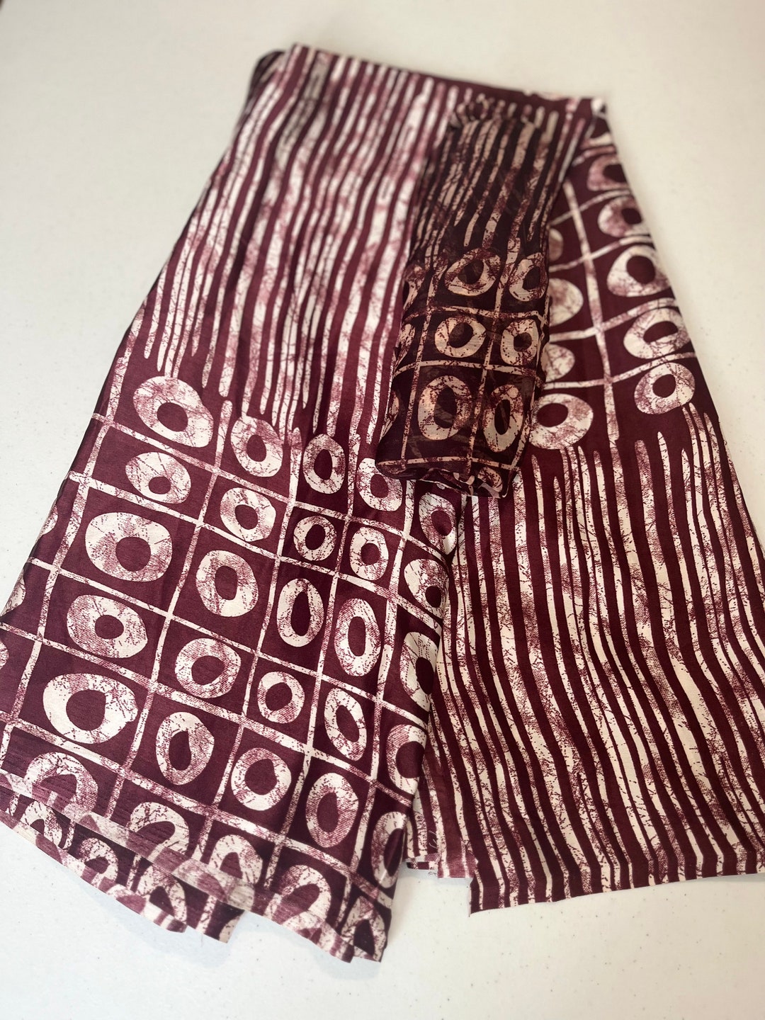 4 Yards Adire Silk and 2 Yards Adire Chiffon - Etsy
