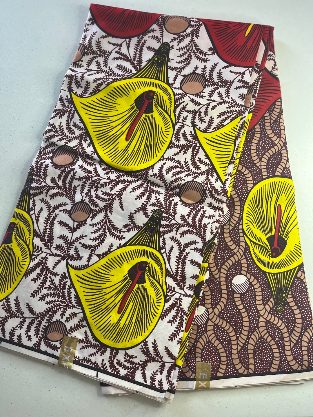 Floral African Print Cotton Ankara Fabric - Sold by the Yard - Etsy