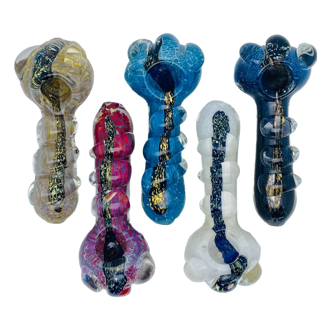 5" Dichro Glass Spoon Pipe, Fancy Glass Pipe With Dichro Swirls, Glass ...
